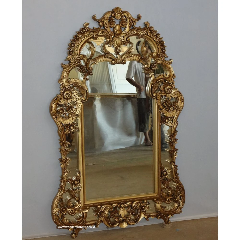 French Style Frame Antique Reproduction Mirror Classic Wooden ...