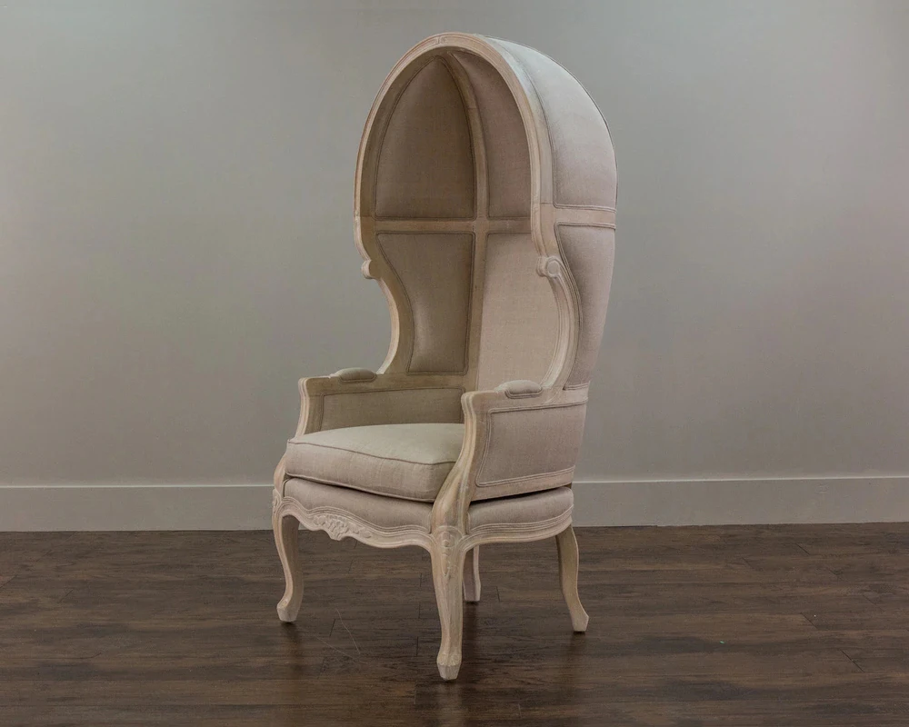 Rustic French Style Chateau Balloon Chair - Solid Oak Wood