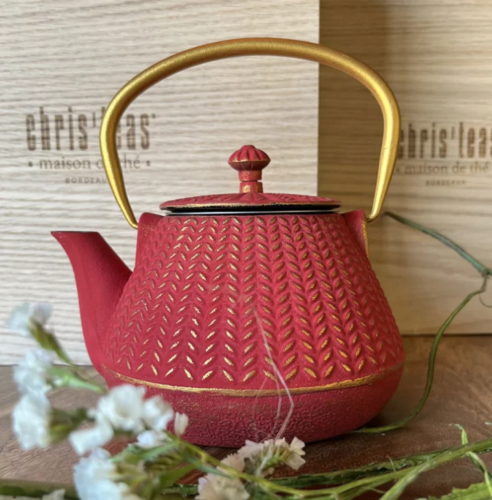 1000ml Red Cast Iron Tea Kettle Japanese Tetsubin Enamel Teapot With ...