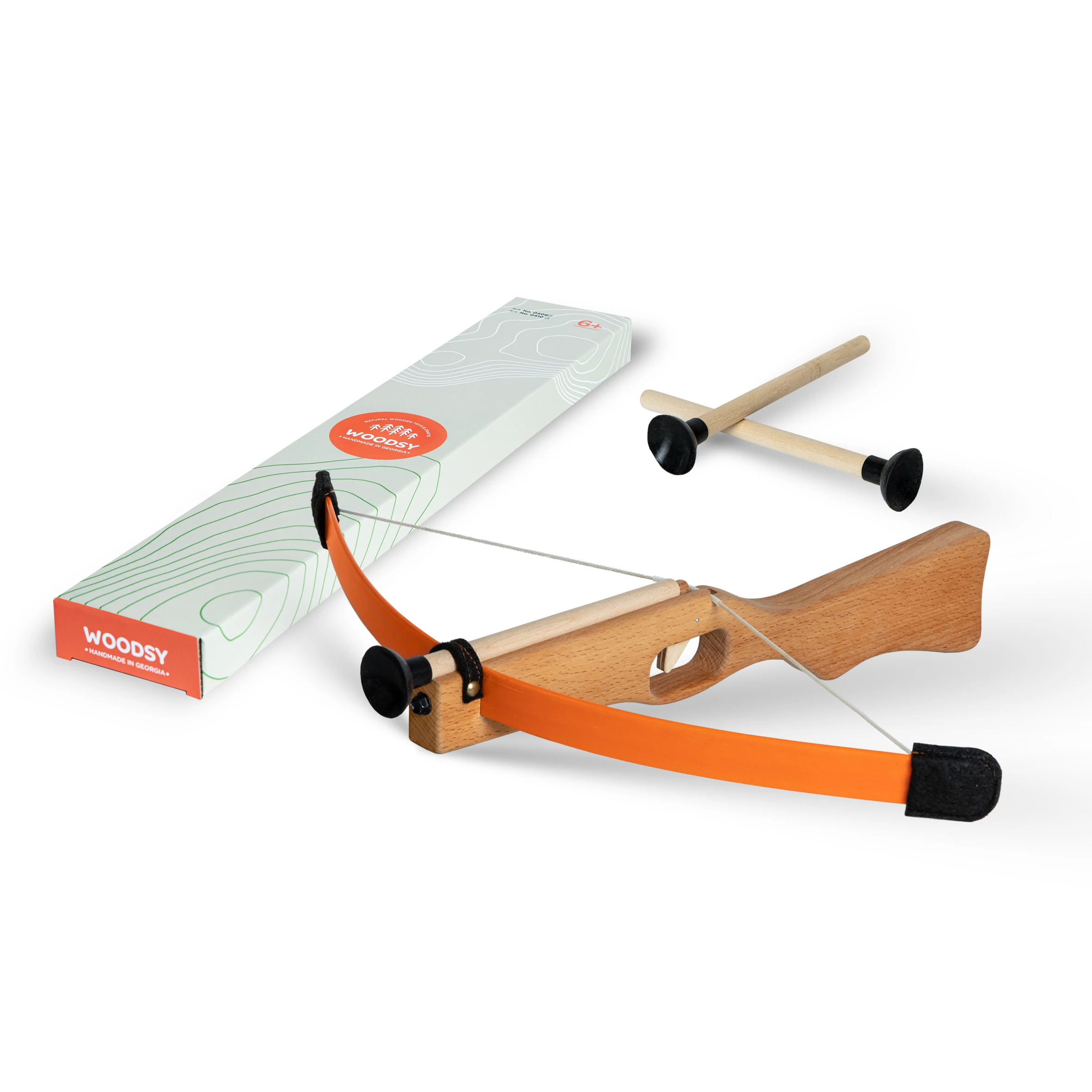 Toy Crossbow For Kids With 3 Arrows Pretend Play Handmade Wooden Bow ...