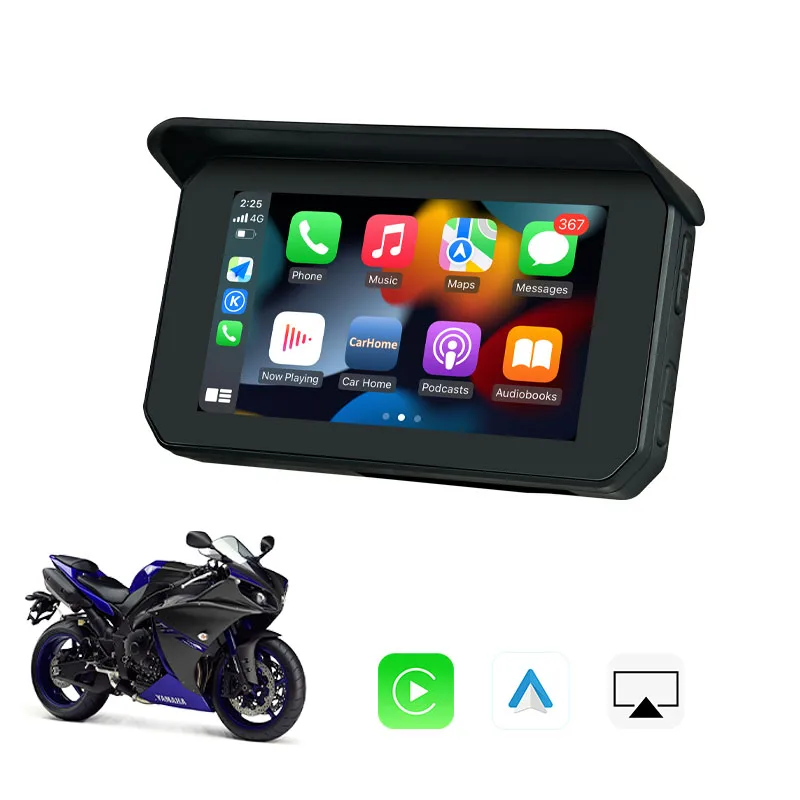 Water Proof Wireless Carplay Android Auto Motorbike Display Wireless ...