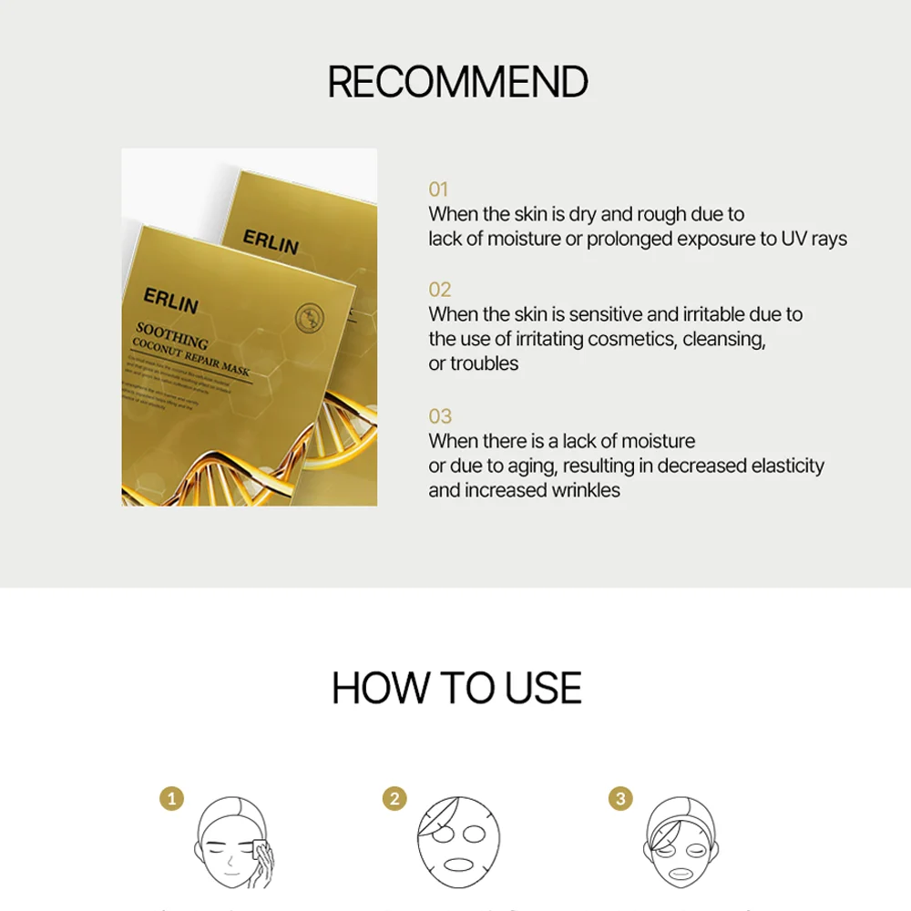 Erlin Mask - Soothing Coconut Repair Mask for All Skin Types