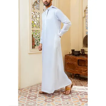 Wholesale Price Men's Jubba Thobes Islamic Clothing Plain Long Sleeve ...