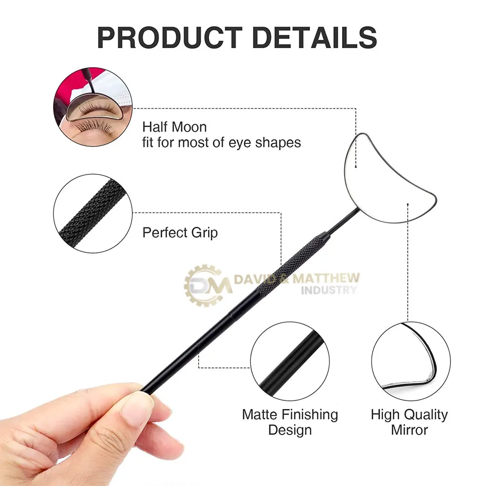 Lash Mirror Half Moon Shape Stainless Steel Private Label Lash Mirrors ...