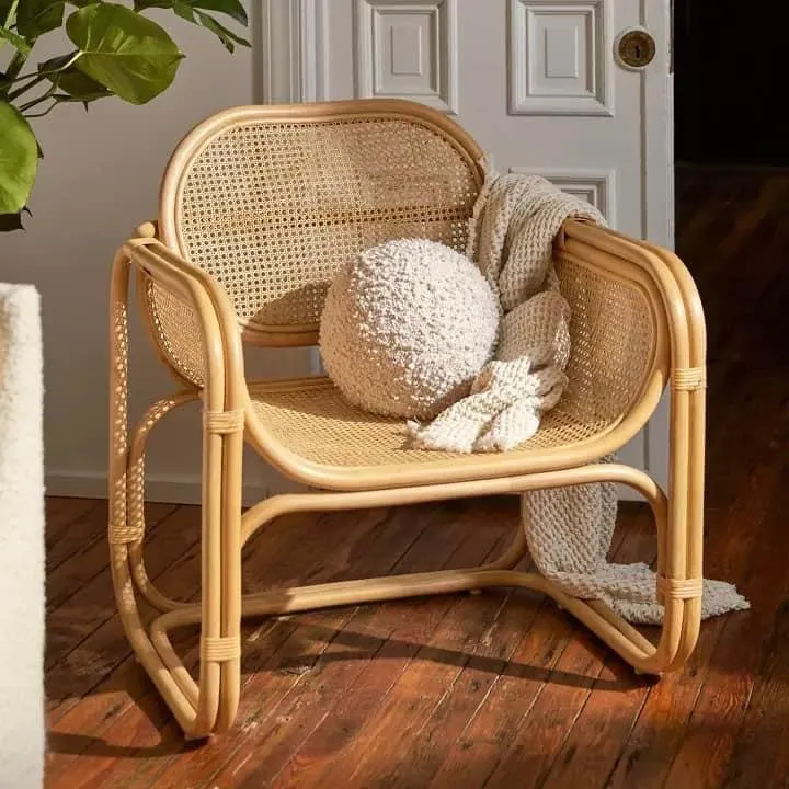 Modern Home Coffee Cane Rattan Office Chair Design Tea Room Solid Wood ...