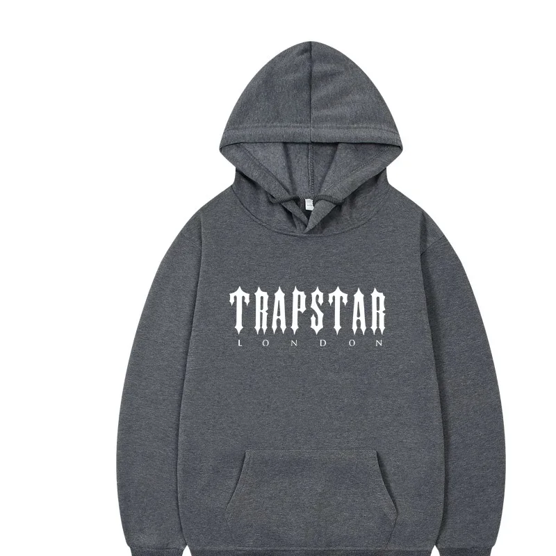 Trapstar Custom Hooded Grey Hoodies High Quality Unisex Sweat Suit ...