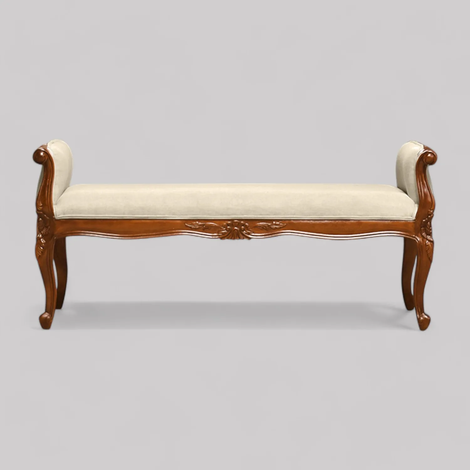 Italian Antique Repro Louis Carved Upholstered Long Bench Sofa Classic ...