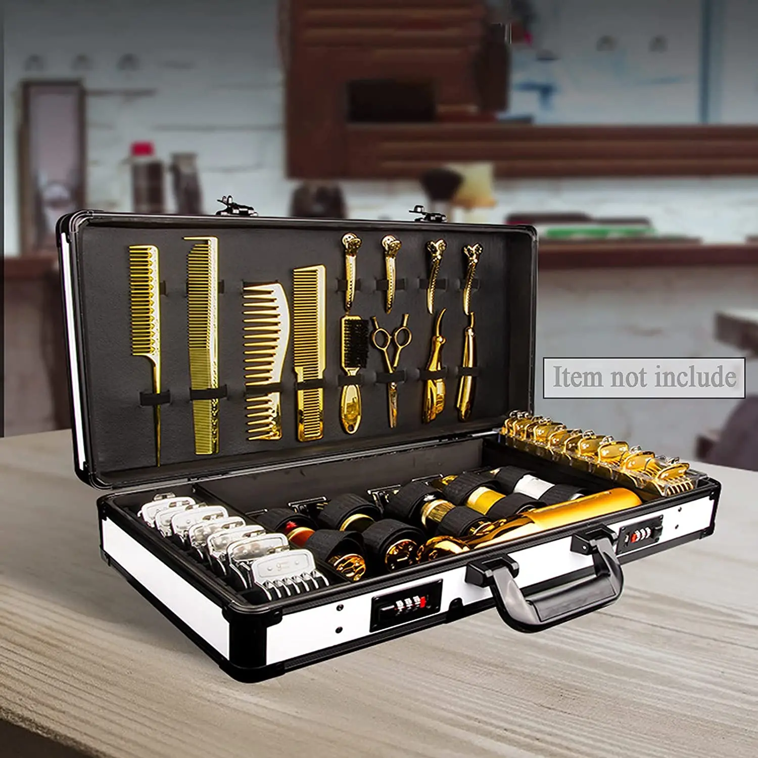 Dreamcase Full Mobile Black and Gold Barber Carrying Pro Gold Aluminum ...