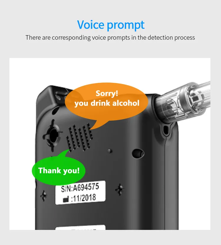 Professional Digital Built-in Printer Alcohol Tester For Law ...