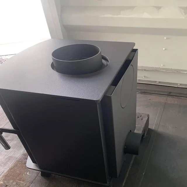 Modern Design Cast Iron Wood Stove with Stainless Steel Fireplace