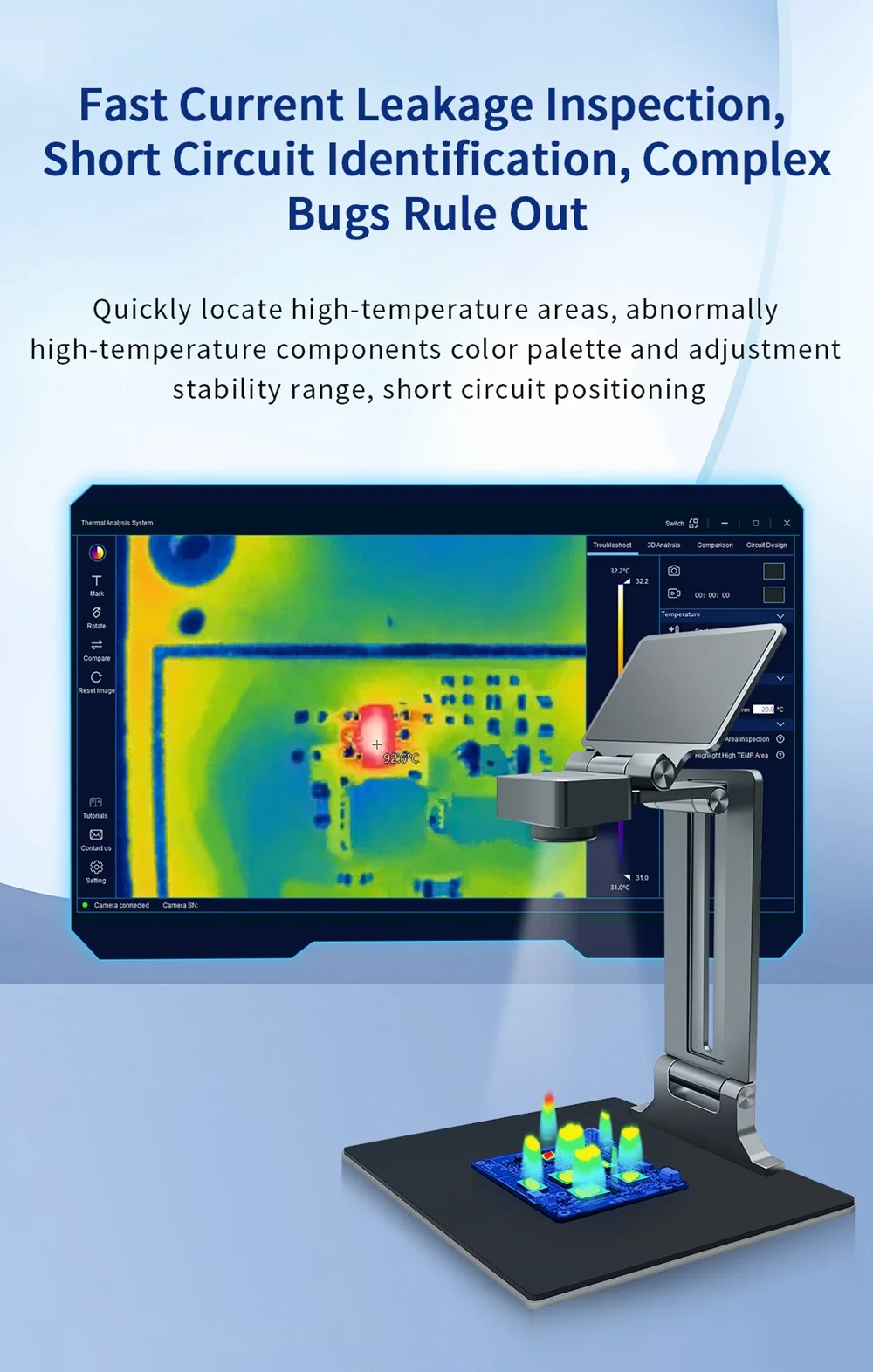 CA-09D 3D Thermal Imaging Analyzer 256x192 for PCB Inspection, Short ...