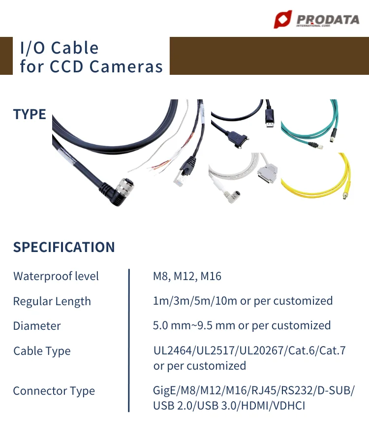 Industrial Camera Male To Female I/o Cable Assembly - Buy Industrial ...
