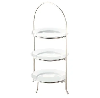 3 Tier Kitchenware Plate Stand Simple Design Gold Plated Plate Stand ...
