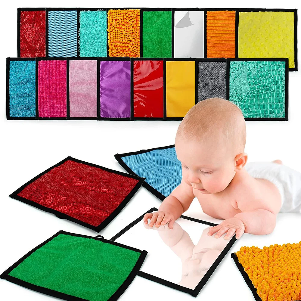 16 Pcs Sensory Mini Mats Textured Sensory Mats Pads Assorted Fabric ...