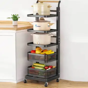 Kitchen Pot Rack Multi-layer Put Content Frame Floor-type Household ...