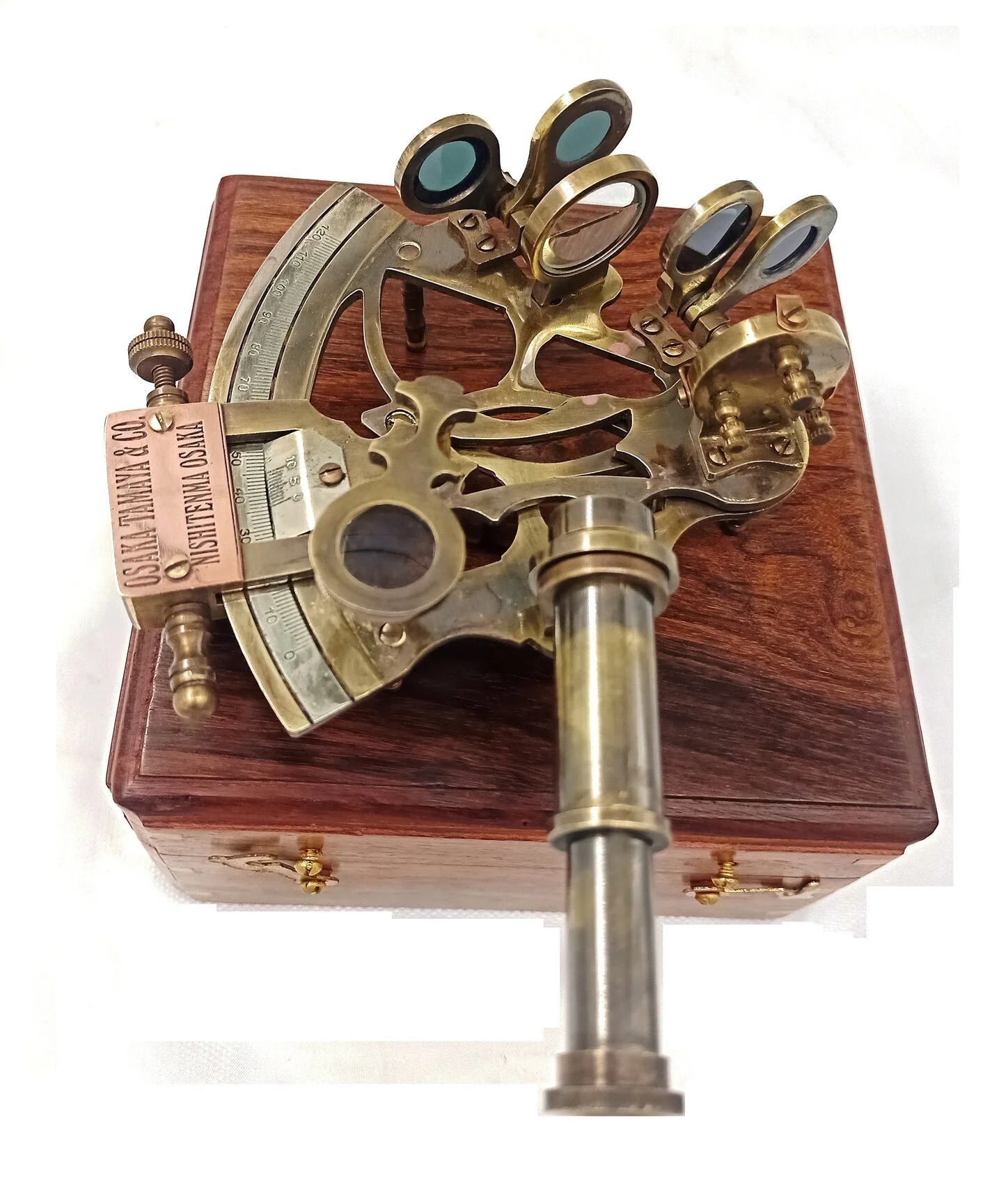 Osaka Tamaya Sextant Antique Brass Sextant Vintage Marine Ship Instruments With Box Chsx100038