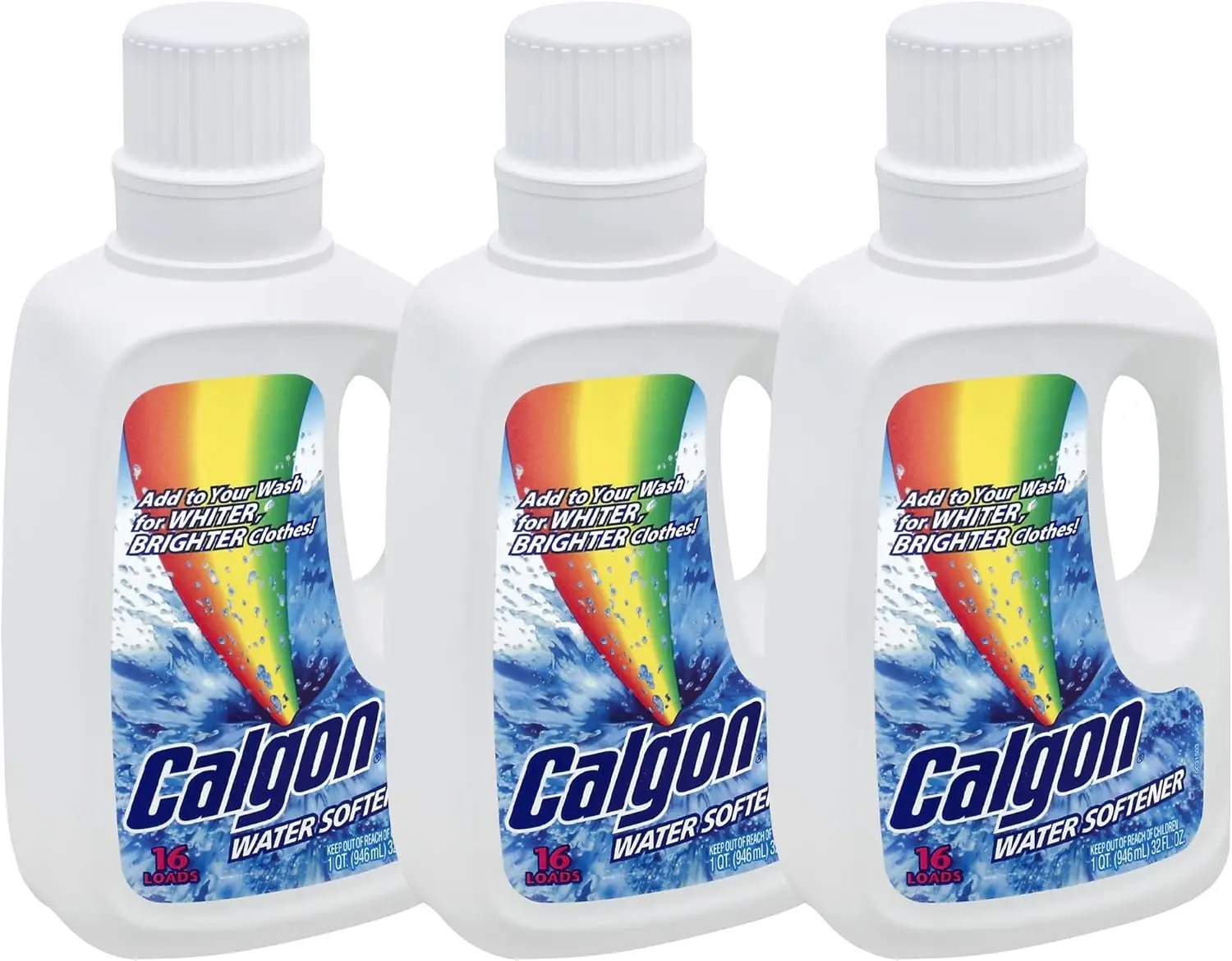 Calgon 32 oz Liquid Water Softener Pack of 3 Detergent Booster for ...