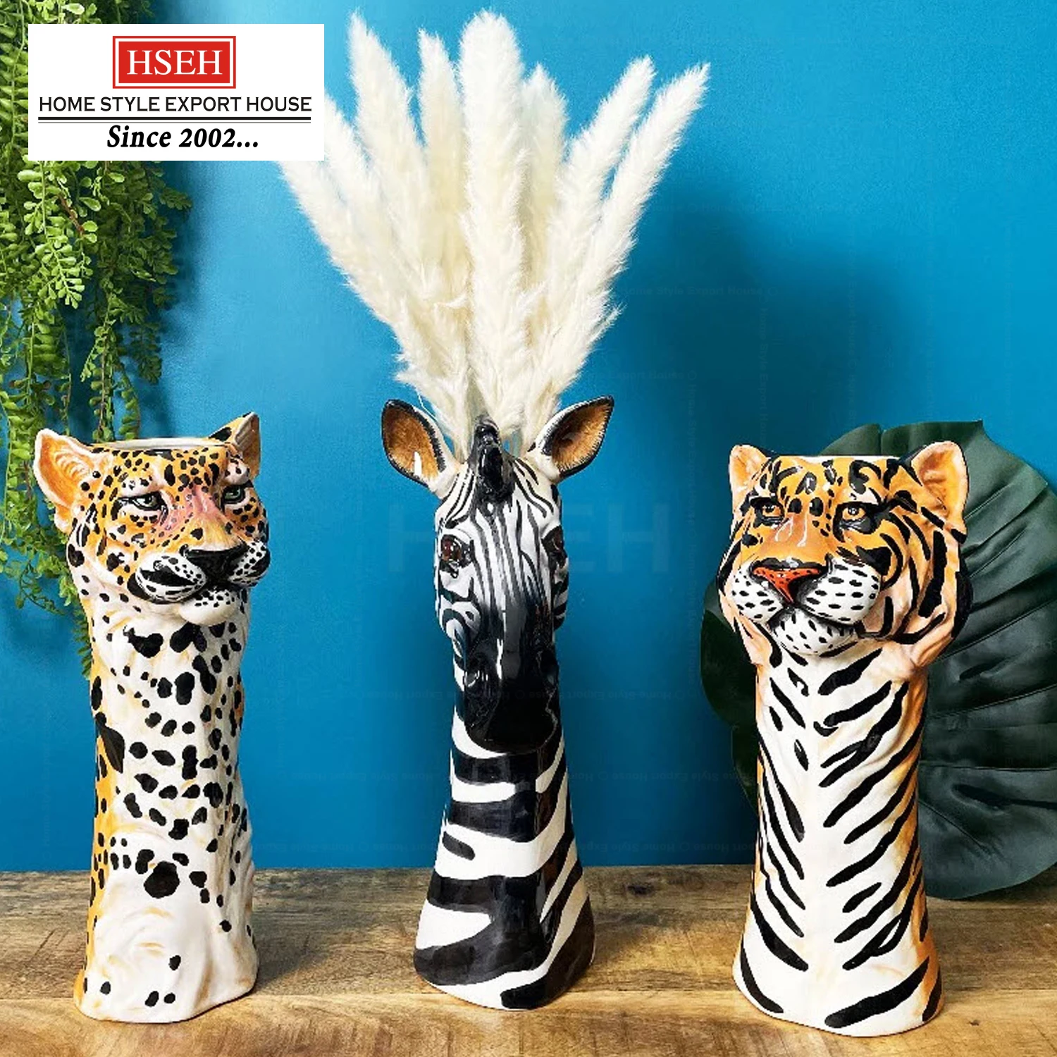 Animal Shape Planter Table Top Decorative Hand Painted Vases Home Decor ...