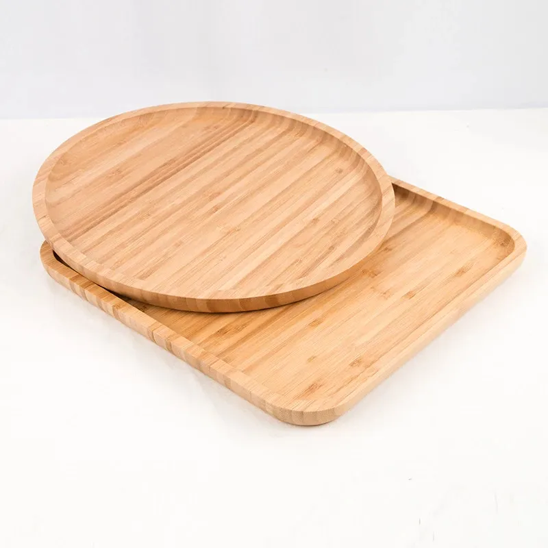 Eco-friendly Bamboo Dinner Plates - Customizable & Stylish