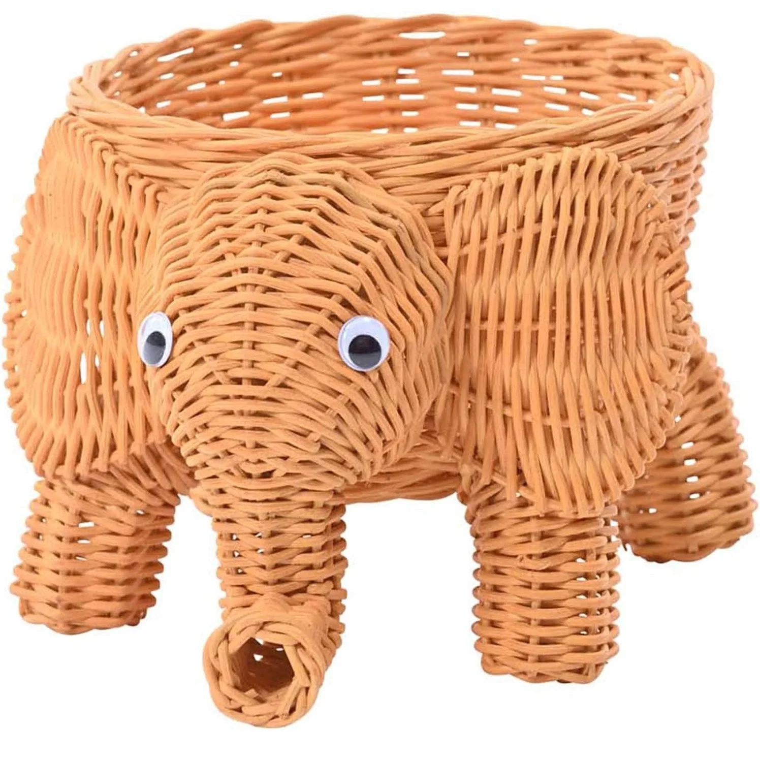 High-quality Rattan Animal Basket Elephant Natural Color Decorations ...