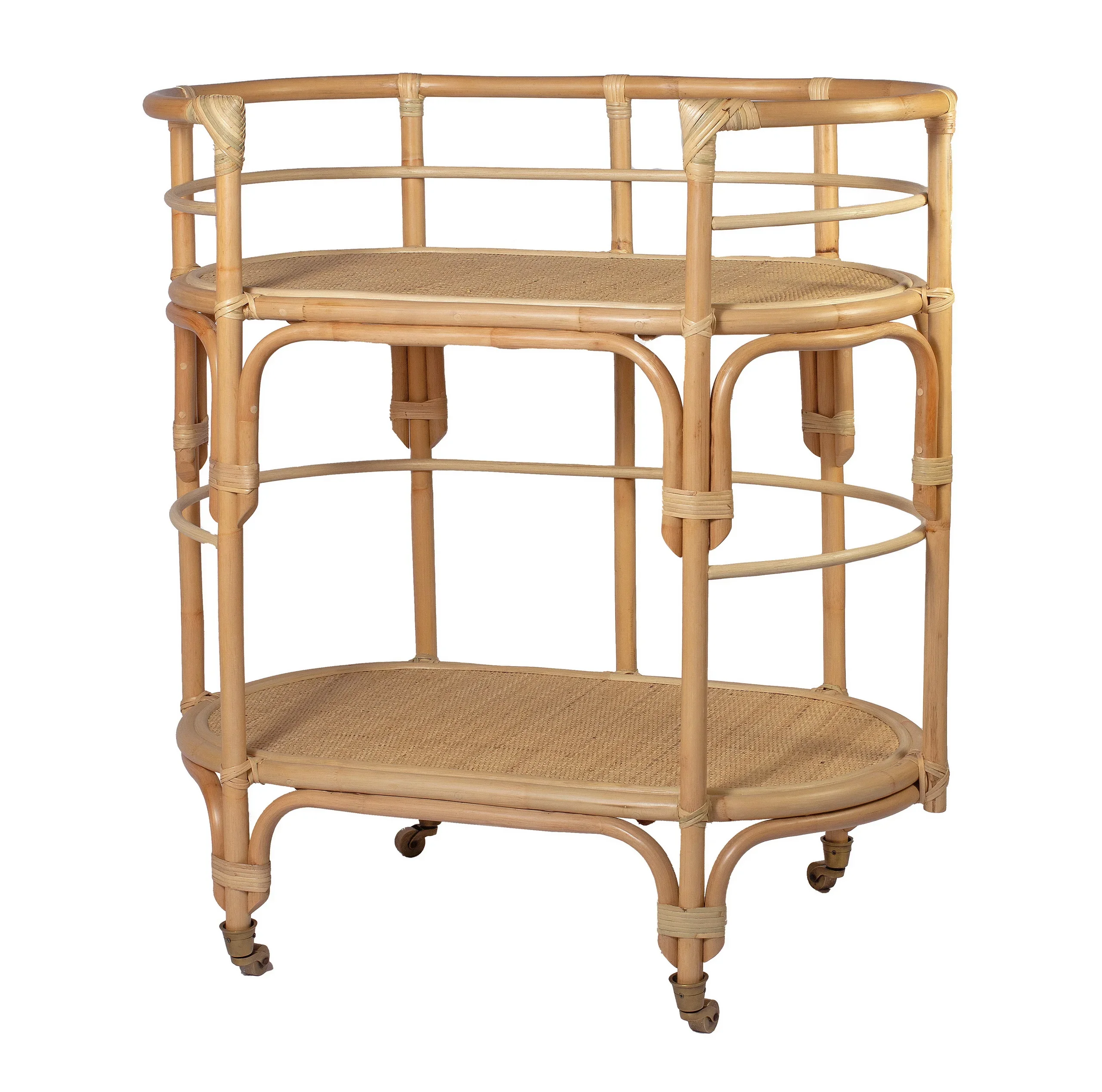 High Quality Rattan Bar Cart - Handmade for Hotel Trolley