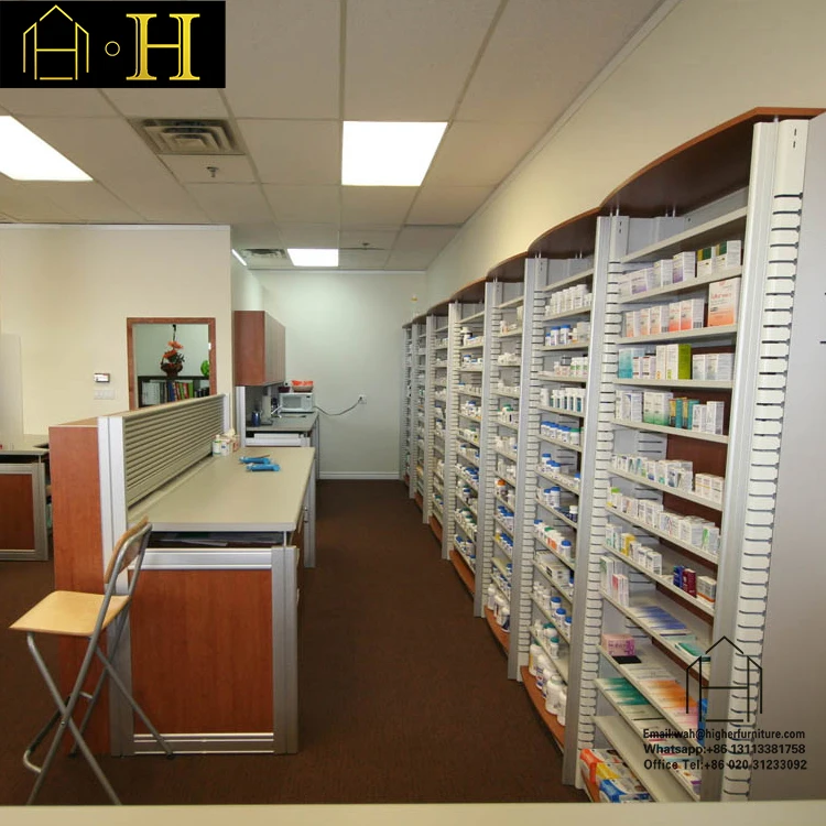 Medical Display Rack Retail Store Interior Design Dispensary Pharmacy ...