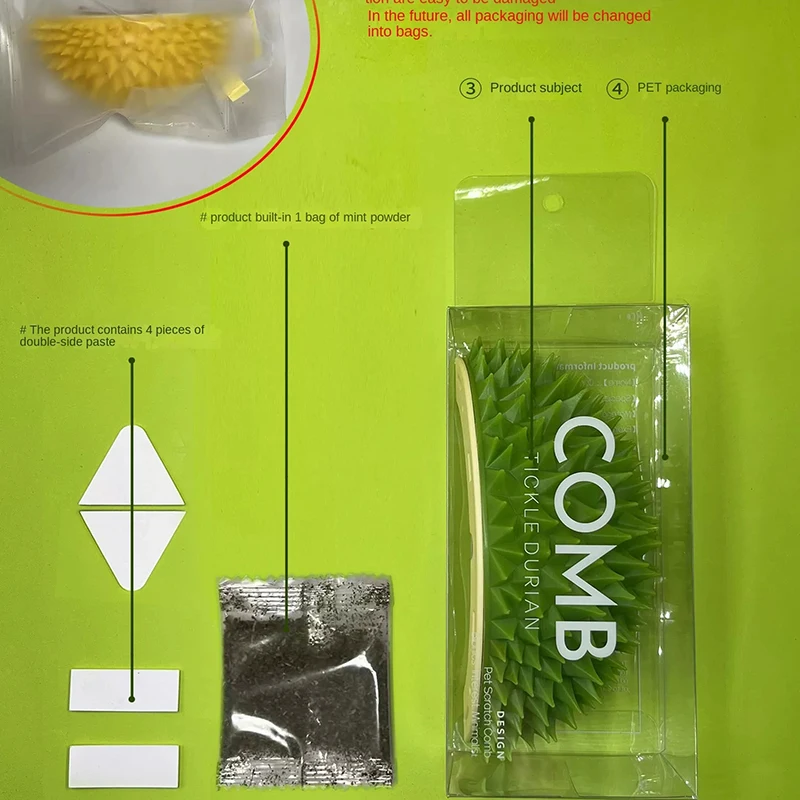 Cat Massage Combs Durian Shape Itching Comb Pet Hair Remover Brush Pets ...