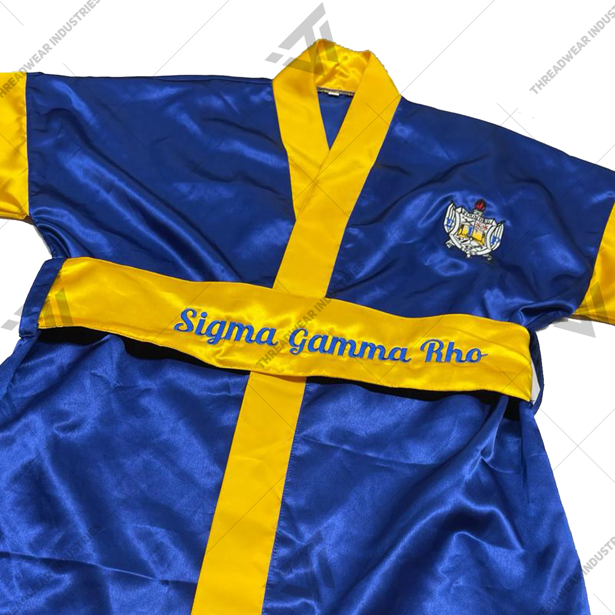 Custom Sigma Gamma Rho Sorority Silk Kimono Embroidered Robe Dress