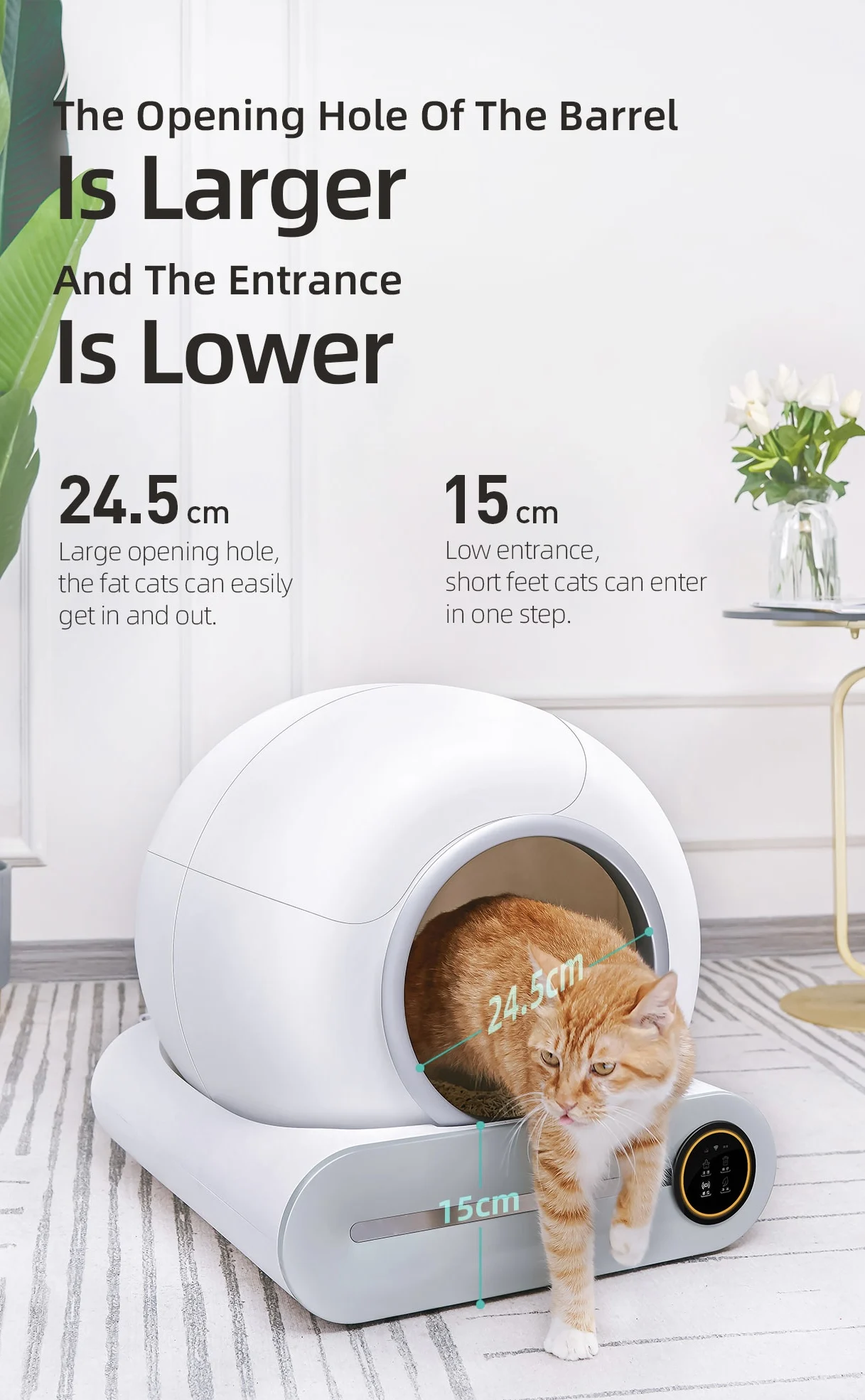 New Smart Cat Litter Box Automatic Self Cleaning White Smart Toilet Cat ...