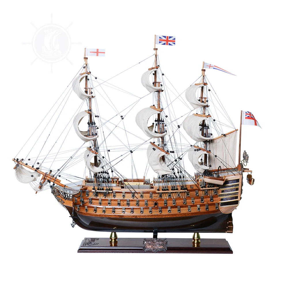 Hms Victory Limited Edition Full Crooked Sail Handcrafted Wooden ...