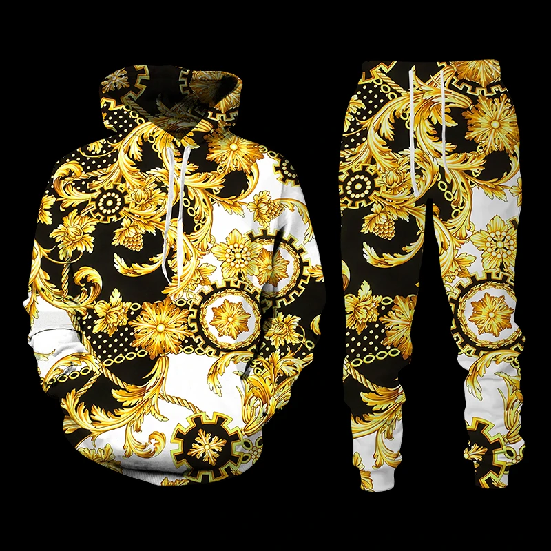 Two Piece Suit Men's Tracksuit Sets Oversized Hoodie/casual Pants ...