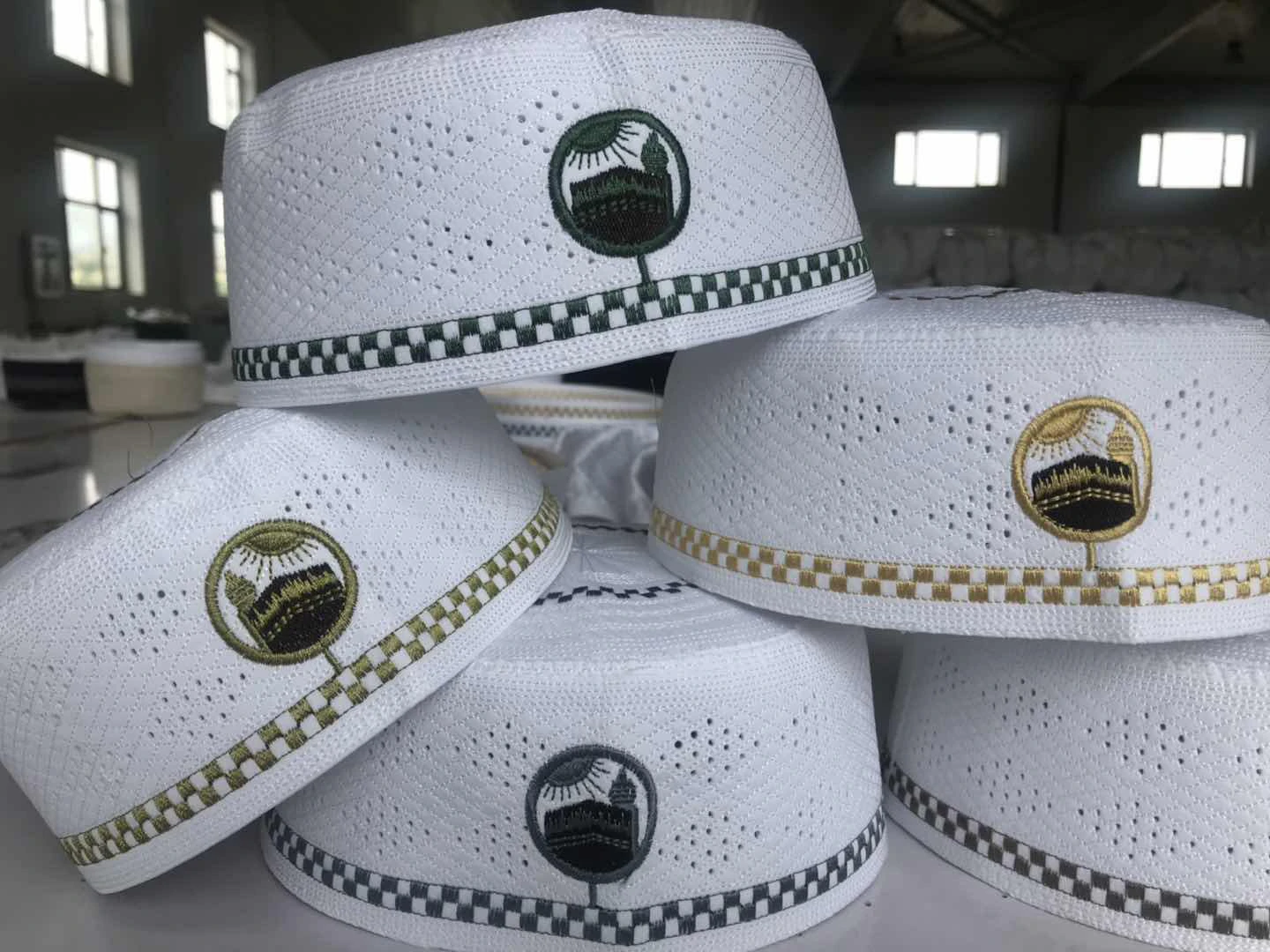 Custom Logo Muslim Kufi Hat Prayer Hat Headwear Islamic Cap Ramadan Eid ...