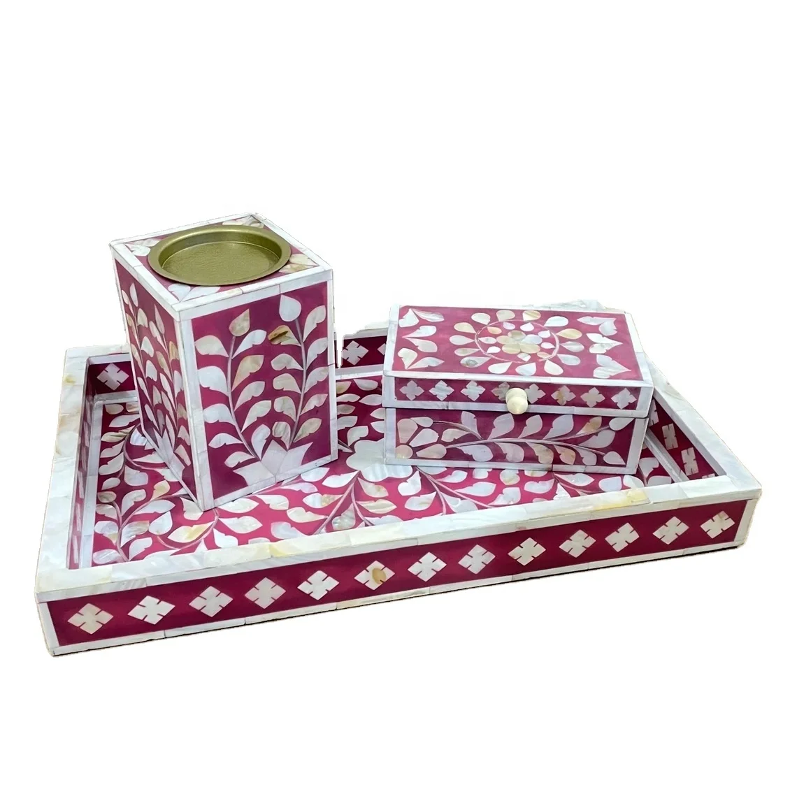 Selling Bone Inlay Bakhoor Burner Set With Acrylic Box And Tray Best ...