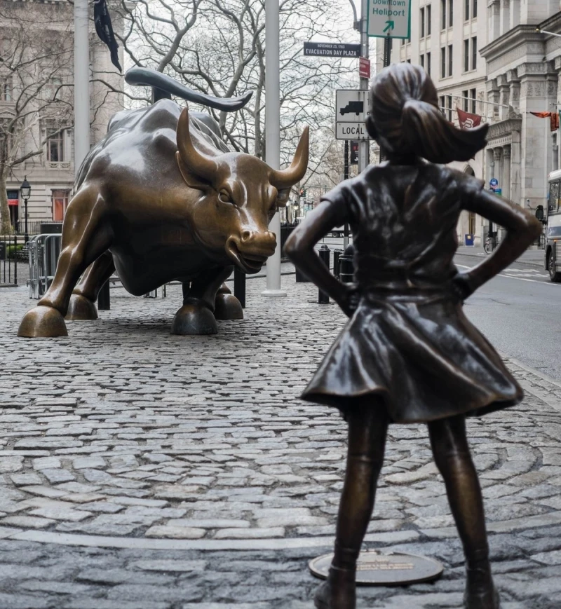 Life Size Copper Brass Bull Statue - Large Metal Sculpture