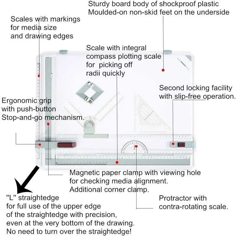 Metric A4 Drawing Table & Drafting Board Set for Technical Sketching ODM