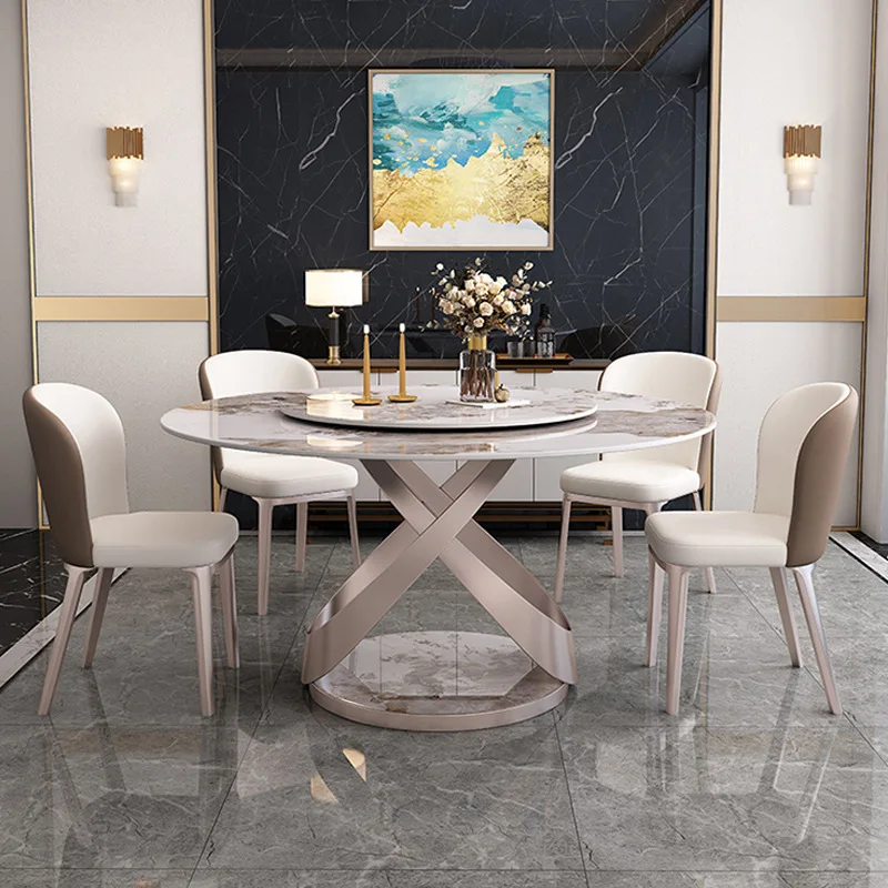 Stainless Steel Pedestal Base Sintered Marble Stone Slate Tabletop ...