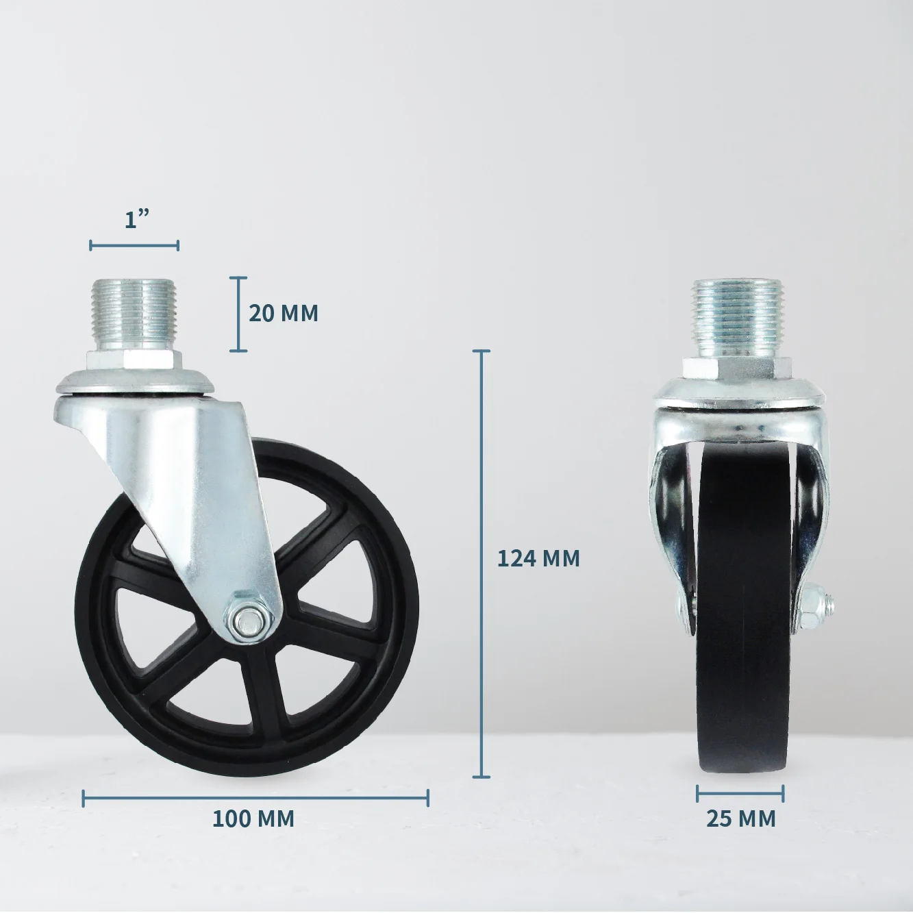 Swivel Caster Wheels 4 Inch Zinc Steel Casters Nylon Wheel - Buy ...