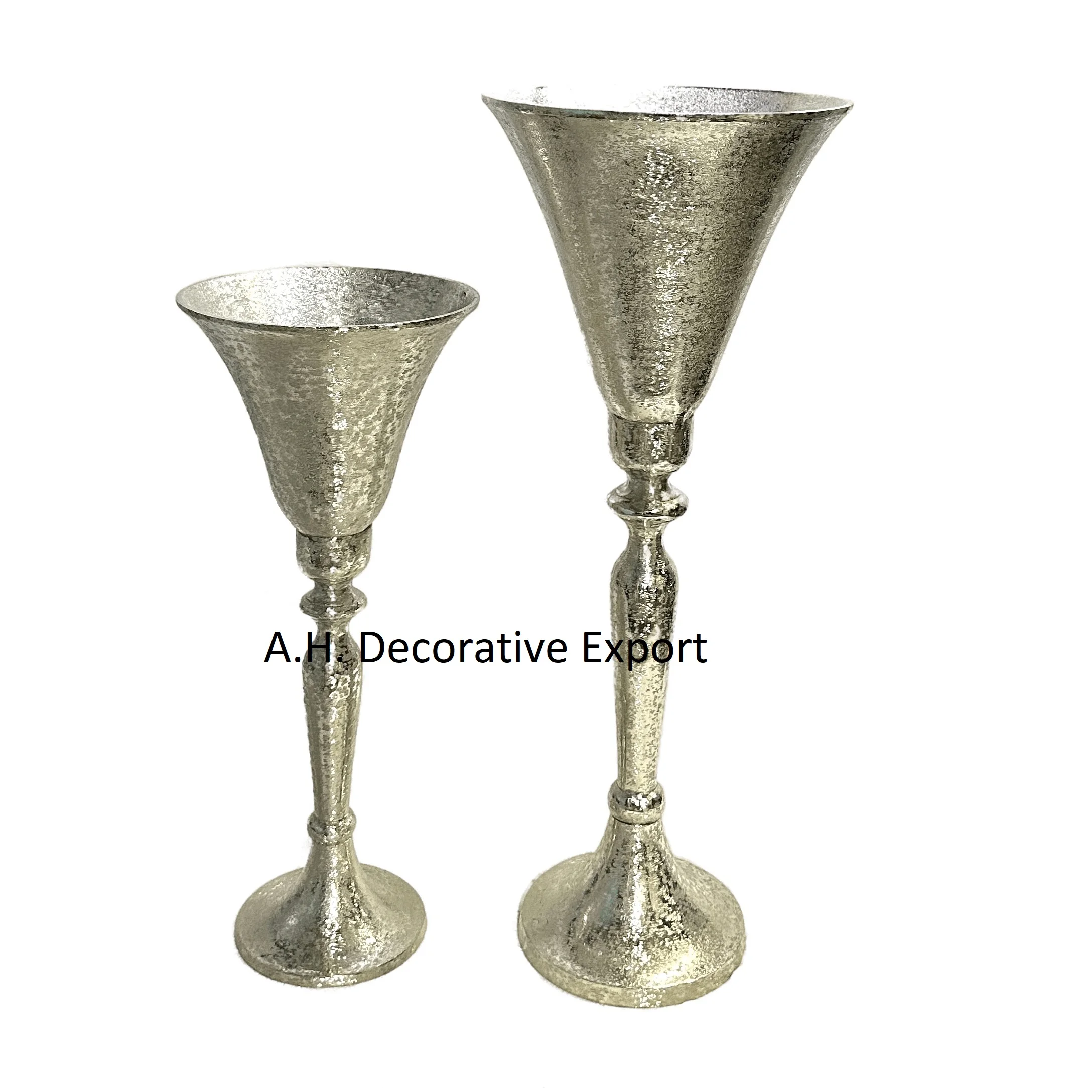 Large Outdoor Silver Luxury Floor Vase Home Decorative Trumpet Vases ...