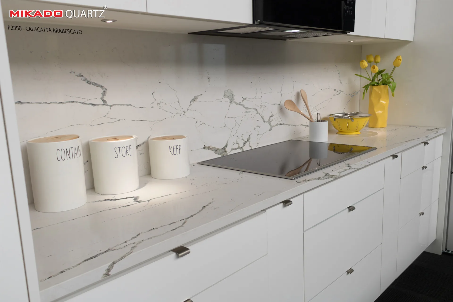 Calacatta Polaris Polished Surface Bookmarked Artificial Quartz Natural ...