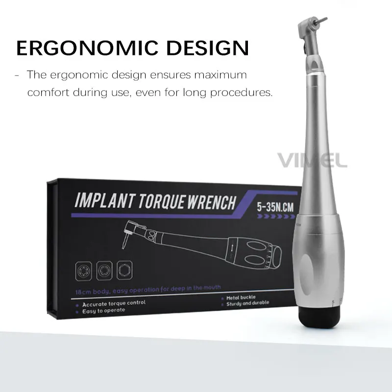 Universal Dental Implant Torque Wrench with 12 Driver Heads
