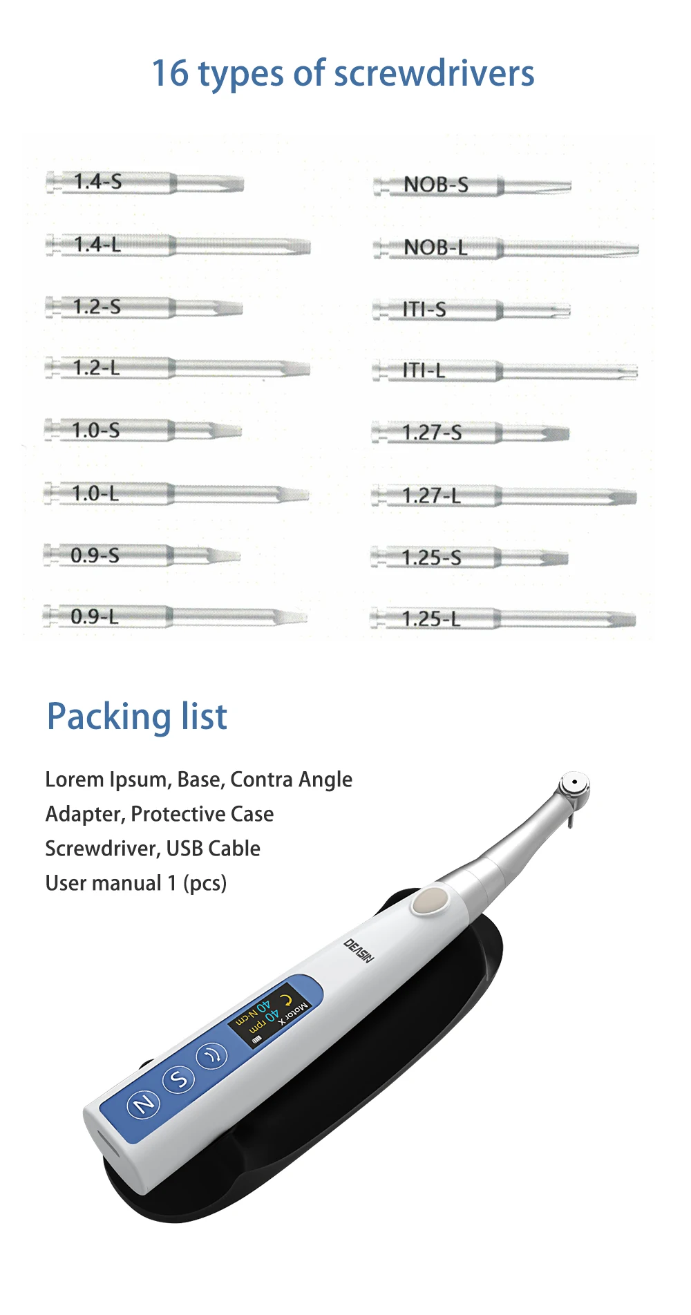 Dental Electric Wireless Universal Implant Torque Driver Torque Wrench ...