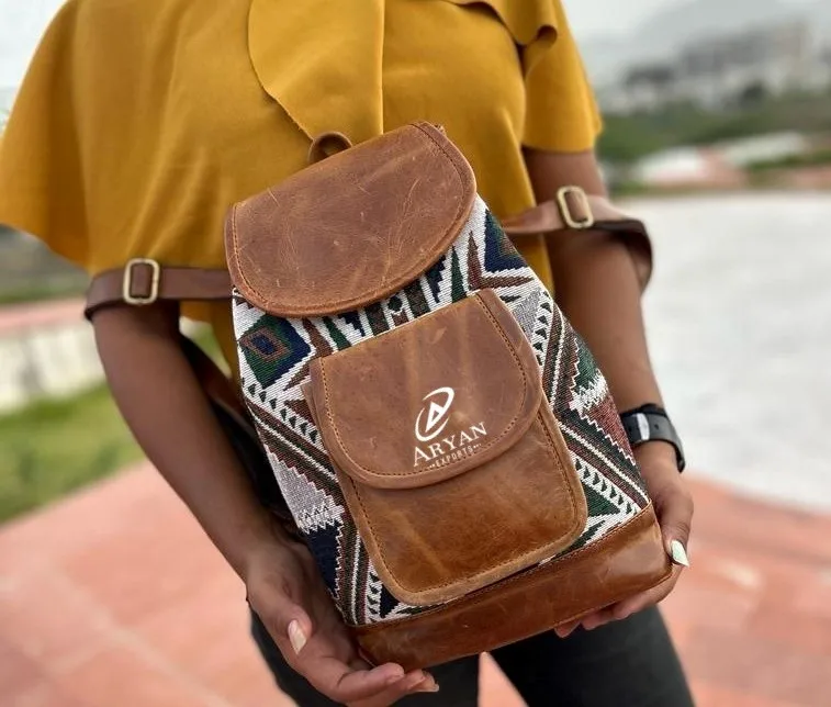 New Western Boho Style Vintage Handmade Jacquard Leather Drawstring ...