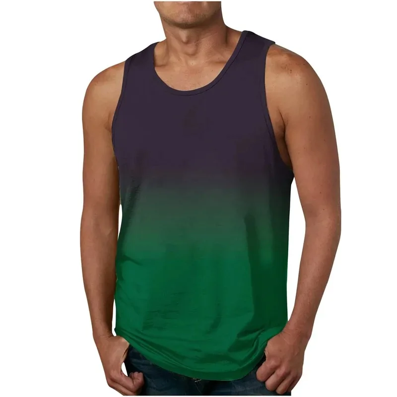 Best Selling Men's Casual Graphic Knitted Vest Digital Printing Gradual ...