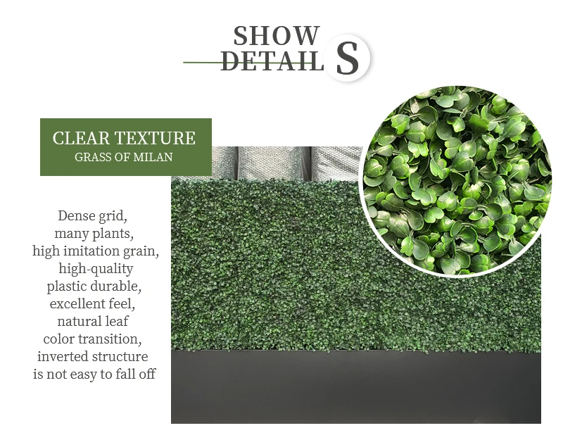 Plastic Green Grass Wall - High Simulation Artificial Hedge