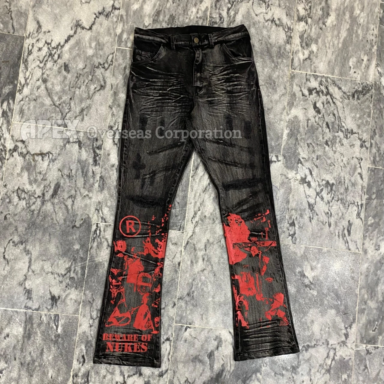 Custom Printed Graphic Distressed Men Jeans Fashion Design Ripped Jeans ...