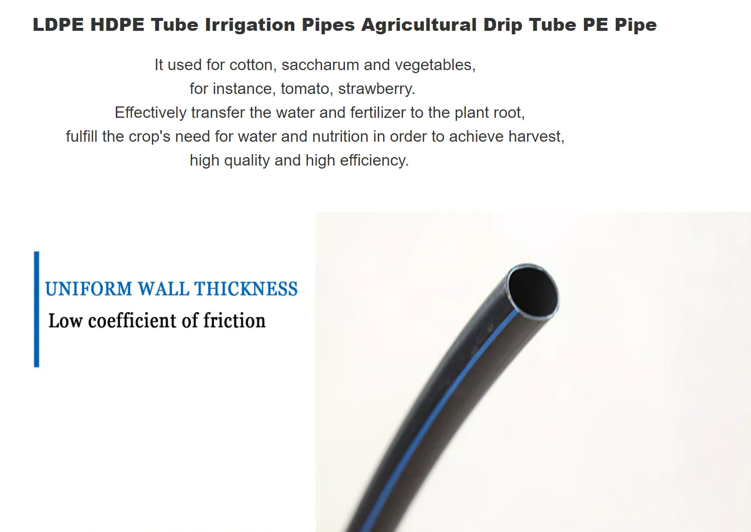 DN16 LDPE Tube Plastic Irrigation Pipes Agricultural Drip Tube PE Pipe ...