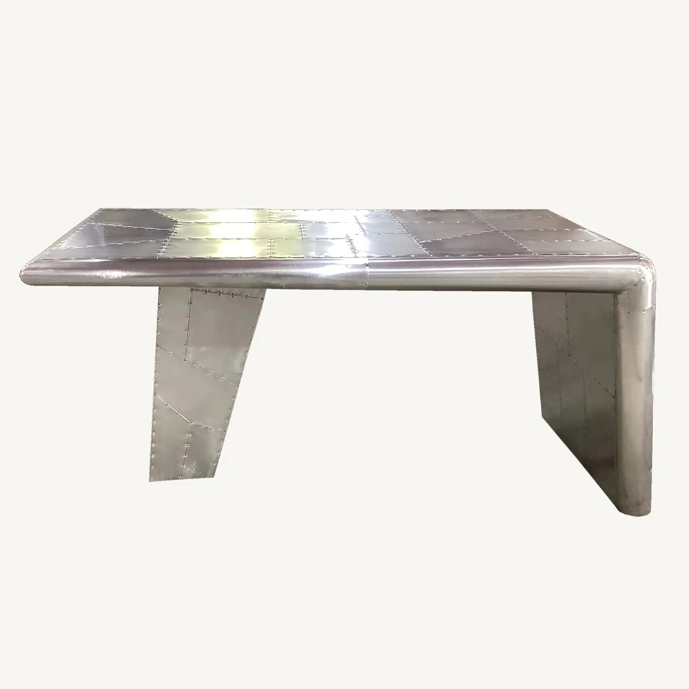 Antique Style Aviation Wing Executive Office Desk - Industrial Aluminum ...