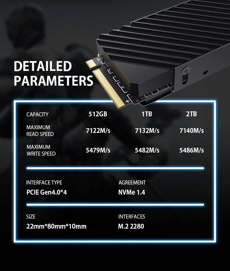 Gaming Computer SSD - 7000mbs, 512GB to 8TB, 3 Year Support