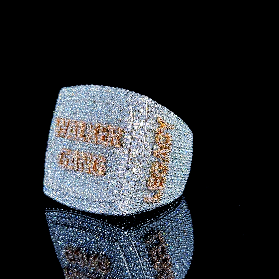 Men's Hip Hop Iced Out Letter Championship Ring 925 Sterling Silver Vvs ...