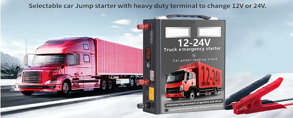 12V/24V Jump Starter Power Bank - 458000mah Emergency Tool